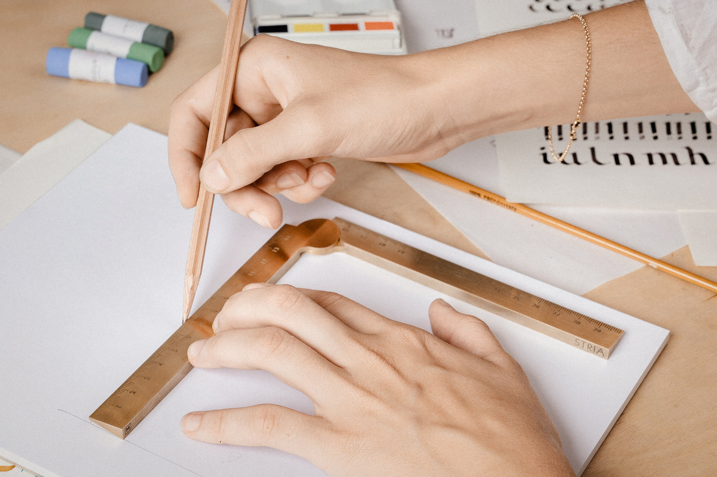 Stria Folding Brass Ruler – Precision Folding Metal Ruler – Makers Cabinet